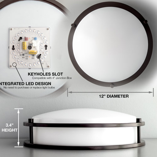 Latitude Run® Blandine 1-Light 12'' LED Flush Mount & Reviews - Wayfair Canada